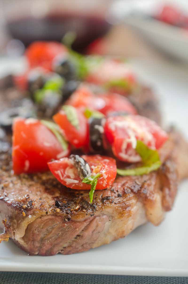 Ribeye Steaks with Fresh Tomato Tapenade - Life's Ambrosia