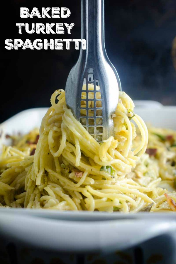 Baked Turkey Spaghetti | A leftover turkey recipe | Life's Ambrosia