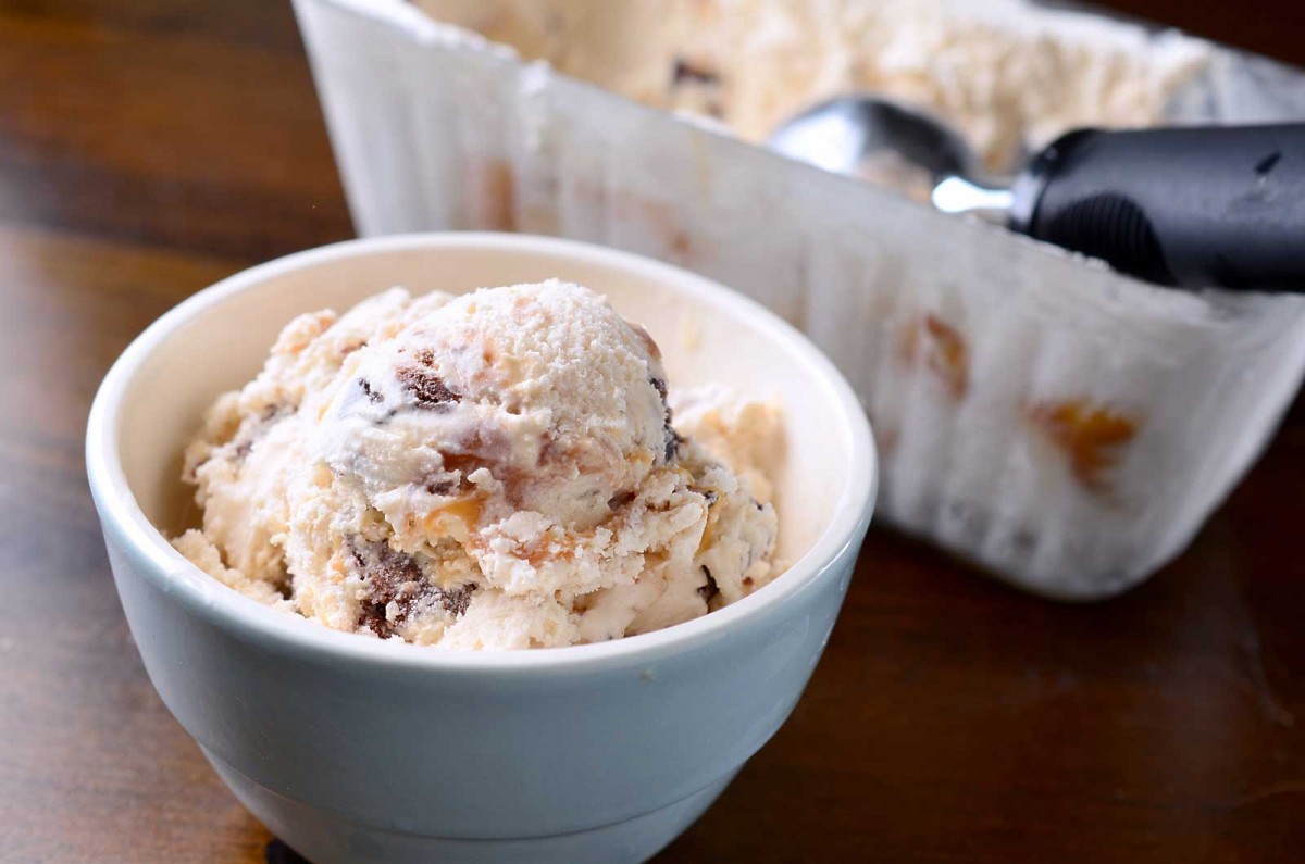 Fudgy Brownie Cookie and Caramel Swirl Ice Cream - Life's Ambrosia